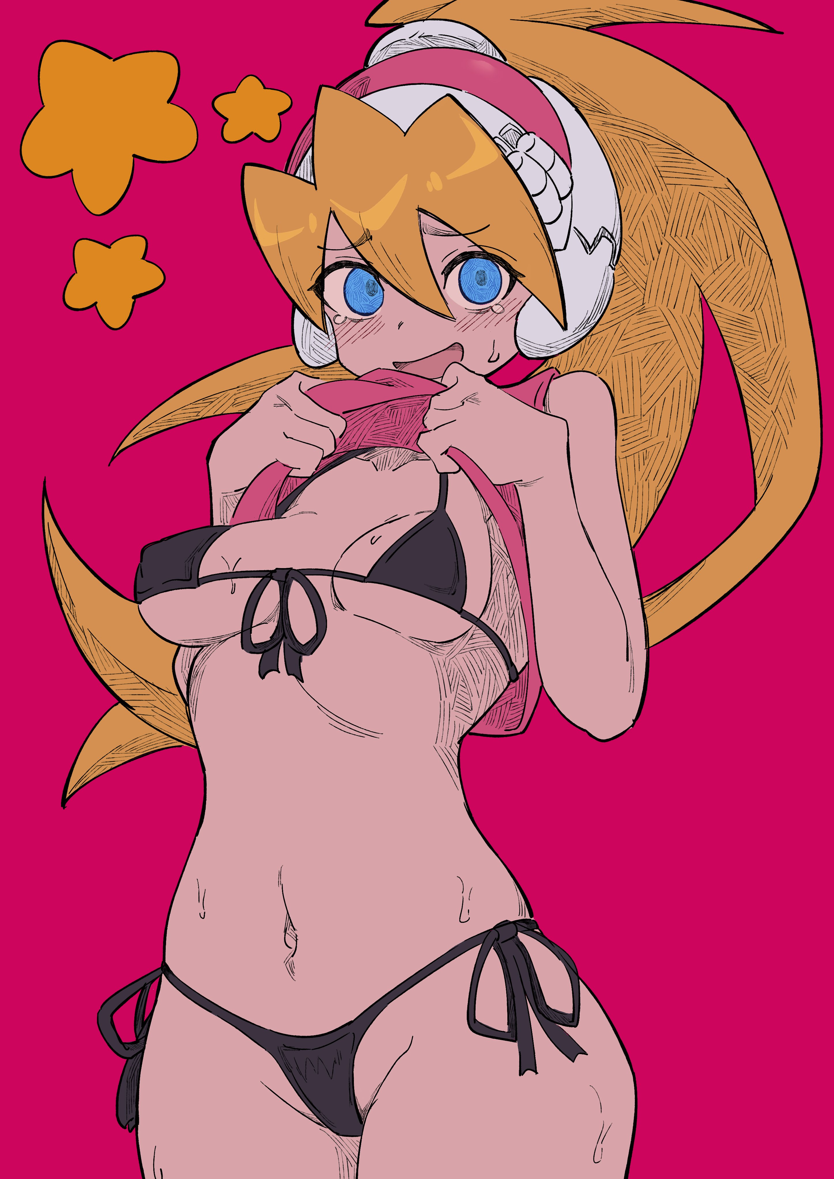 Rule 34 1girls Bare Shoulders Black Underwear Blonde Hair Blue Eyes 3700