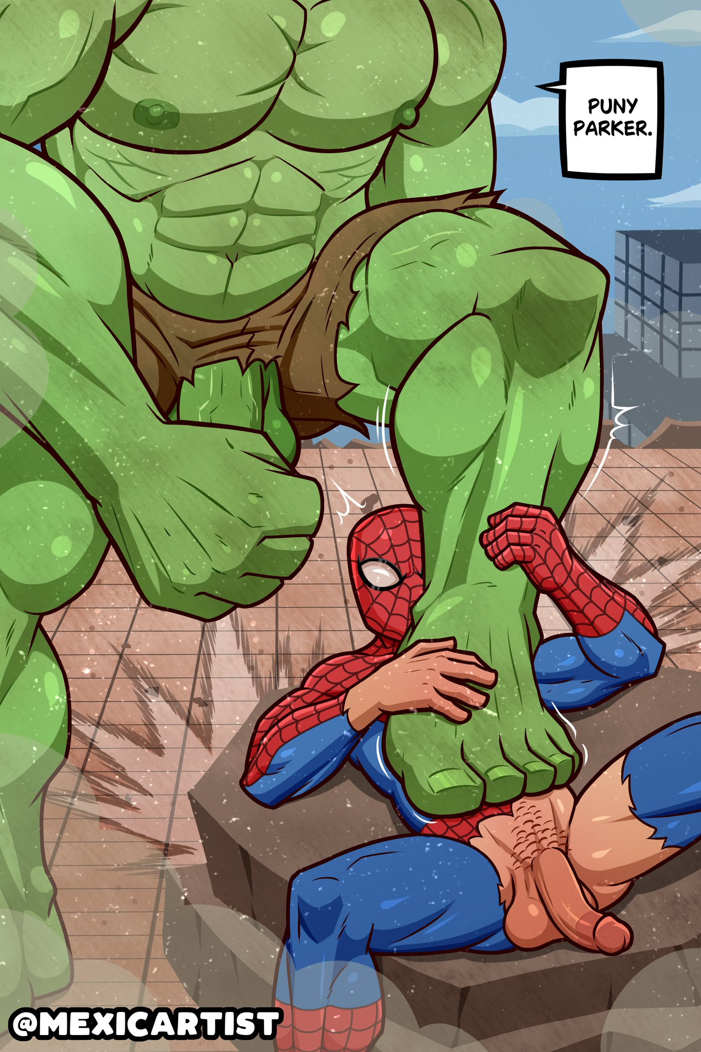 Rule 34 Bara Big Penis Cock Dick Dominant Feet Foot Gay Green Skin