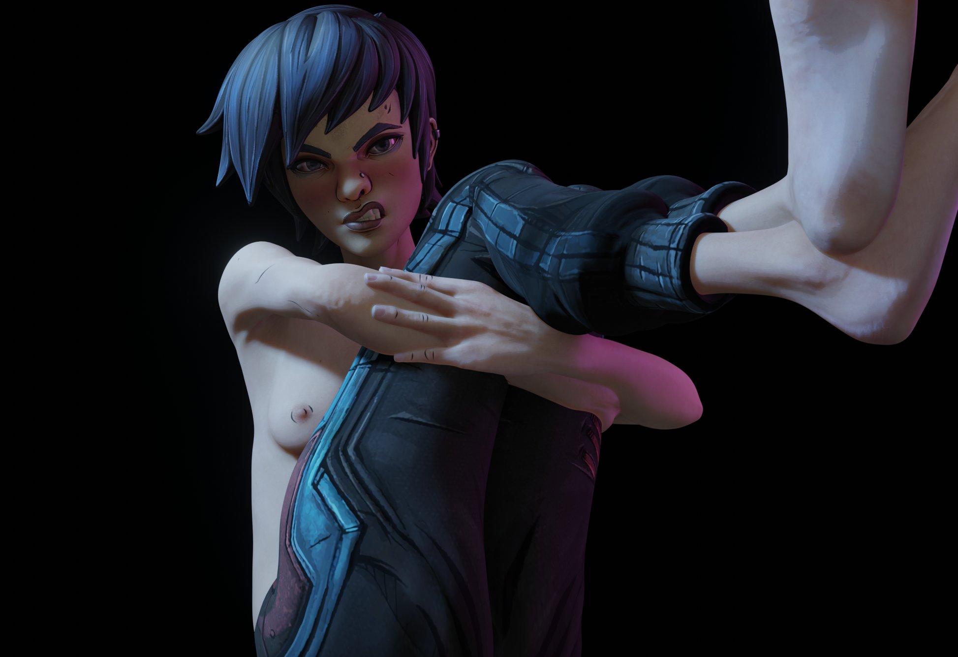 Rule 34 1girls 3d Angry Annoyed Ava Borderlands Barefoot Blue Hair
