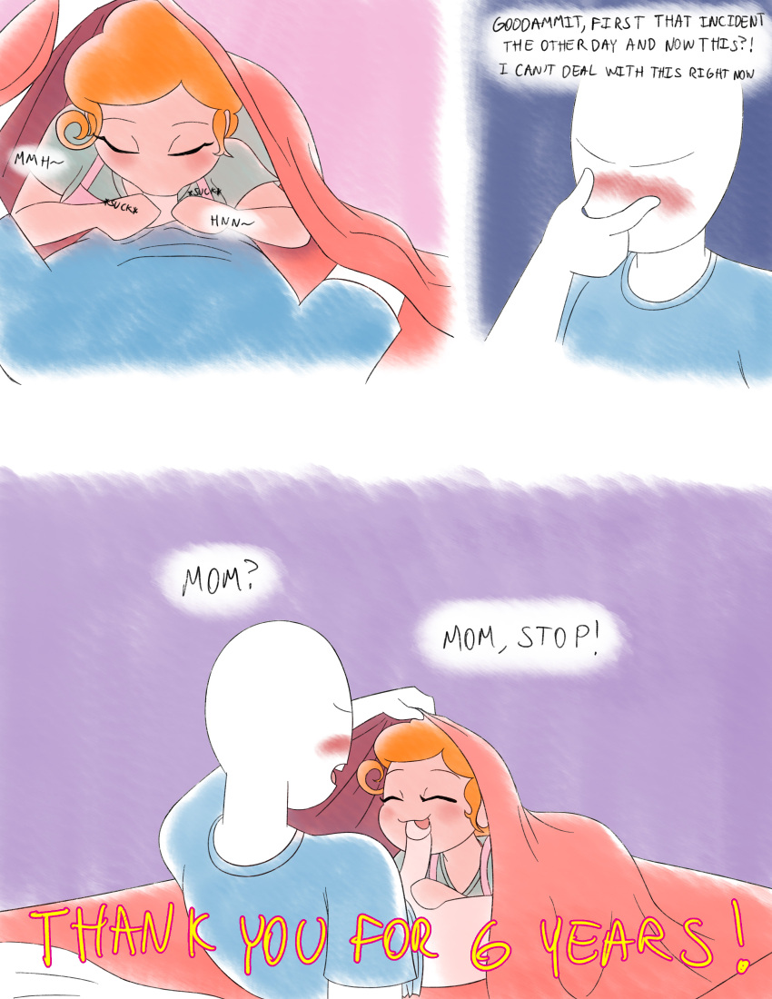 Rule 34 Blowjob Borderless Layout Borderless Panel Comic Comic Page Dialogue Incest Milf Mom