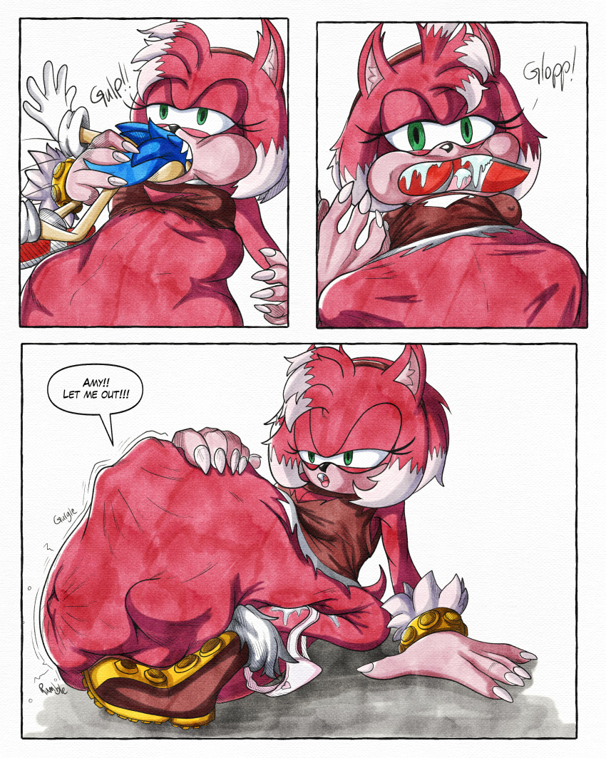 Rule 34 After Sex Amy Rose Amy Rose The Werehog Big Belly Cum Cum On Leg Digestion Digestion