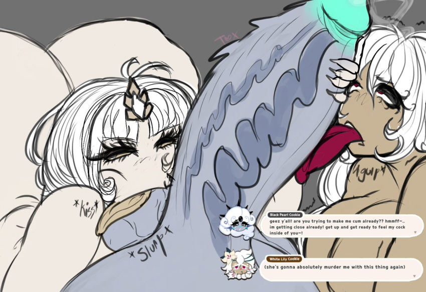 Rule 34 1futa 2girls Black Pearl Cookie Blowjob Cookie Run Cookie Run Kingdom Female Futanari