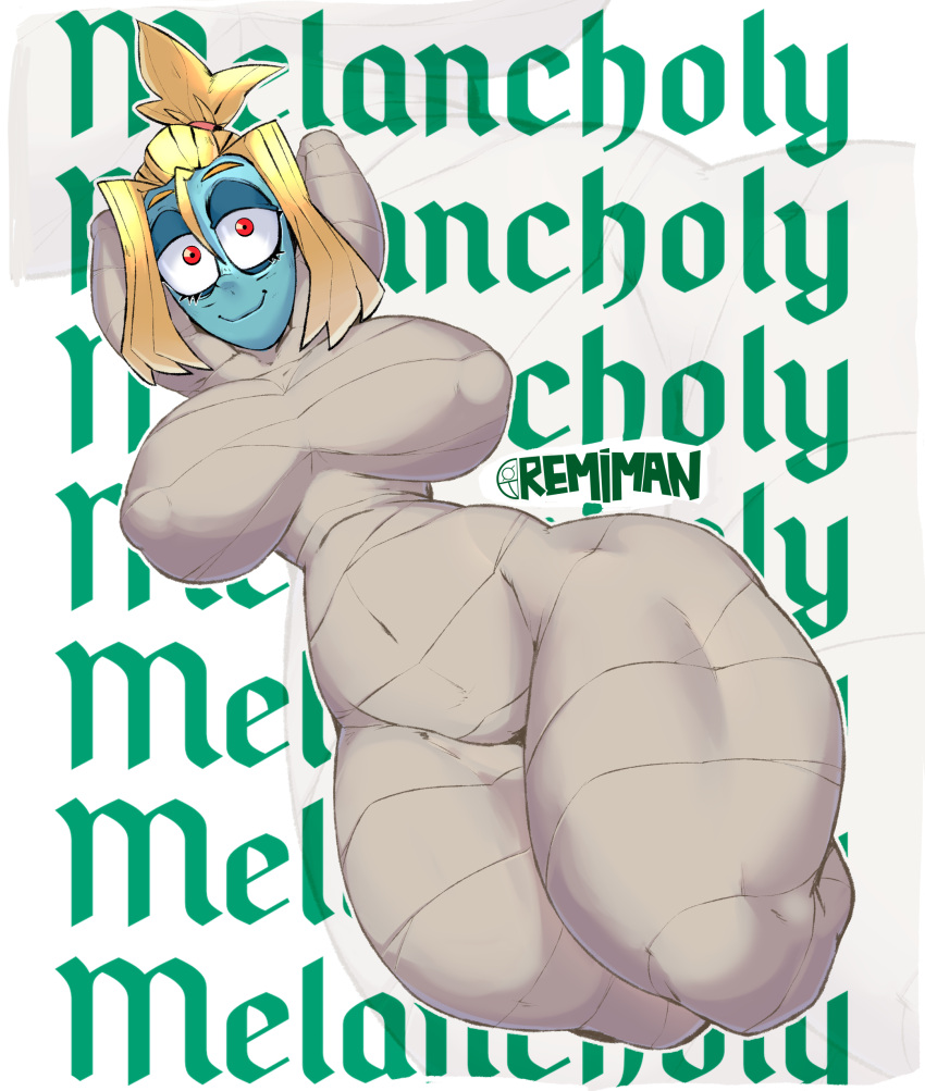 Rule 34 1girls Big Breasts Blue Skin Breasts Female Glitch Productions Hi Res Laying Laying