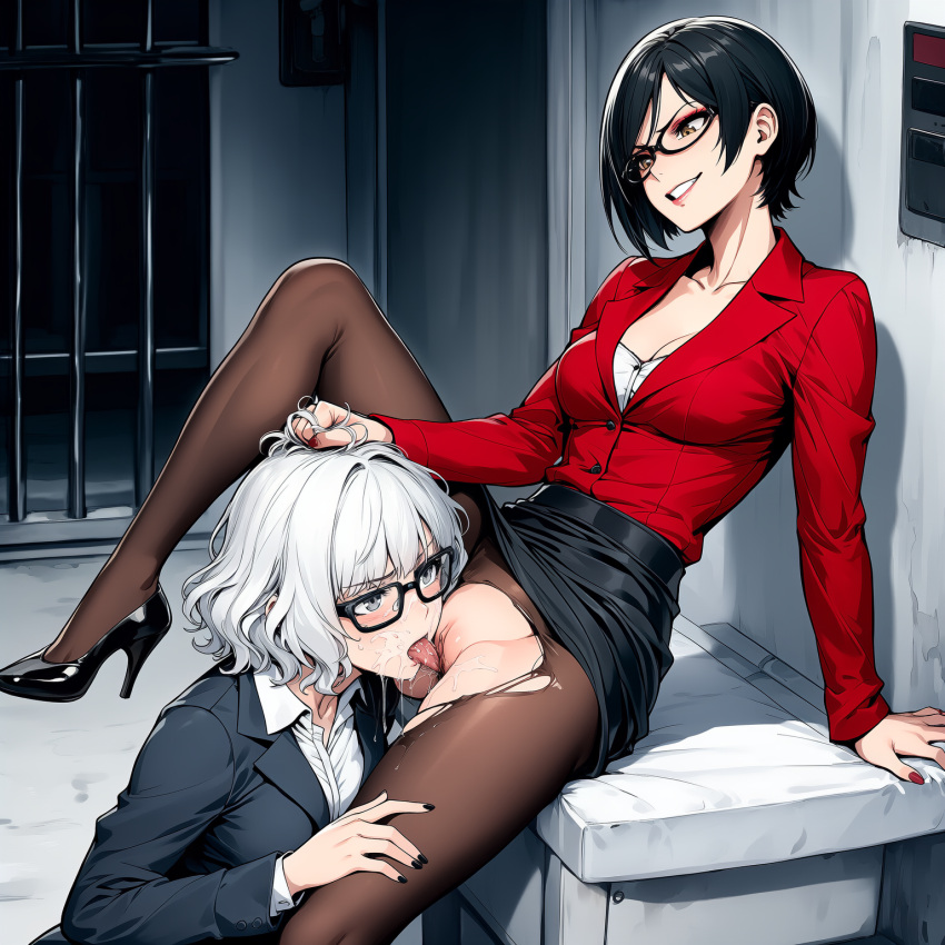 Rule 34 Ada Wong Ai Generated Cunnilingus Glasses Grace Ashcroft Hair 0347