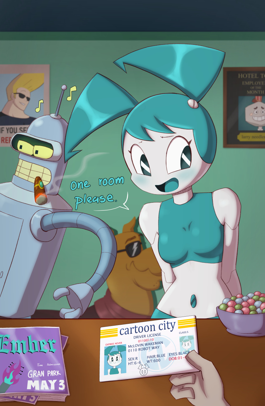 Rule 34 Bender Bending Rodriguez Crossover Futurama Inminent Sex Jenny Wakeman Jona Kazuo