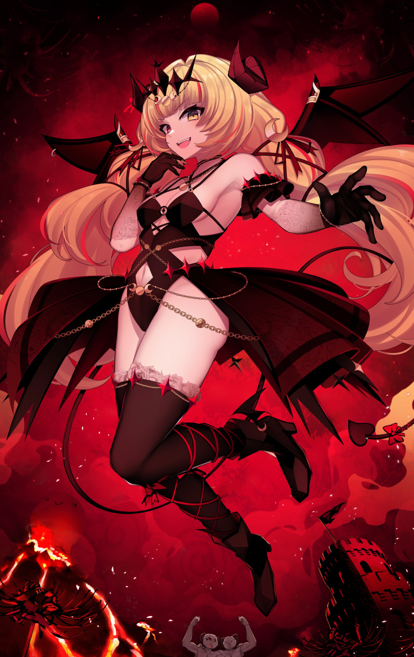 Rule 34 Blonde Hair Boots Demon Demon Girl Different Eye Color Female 0029
