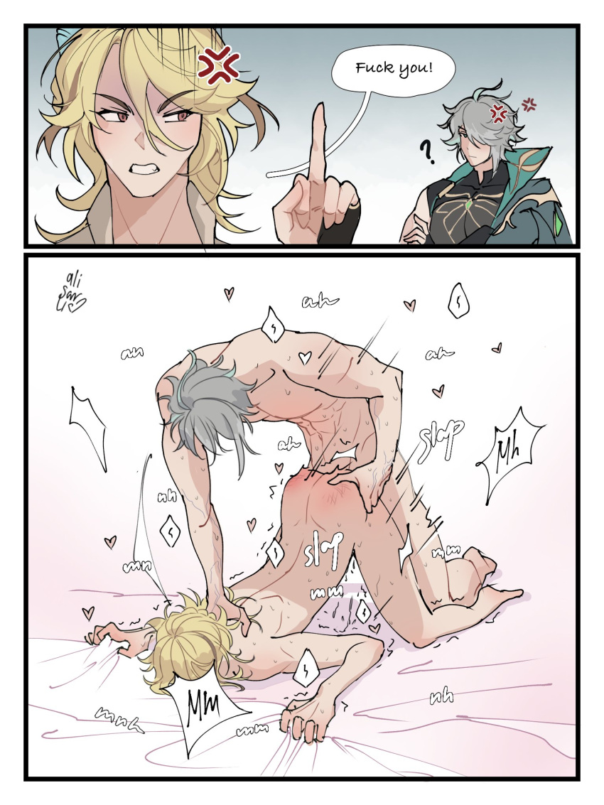 Rule 34 Abs Alhaitham Genshin Impact Bed Blonde Hair Clothes 6700