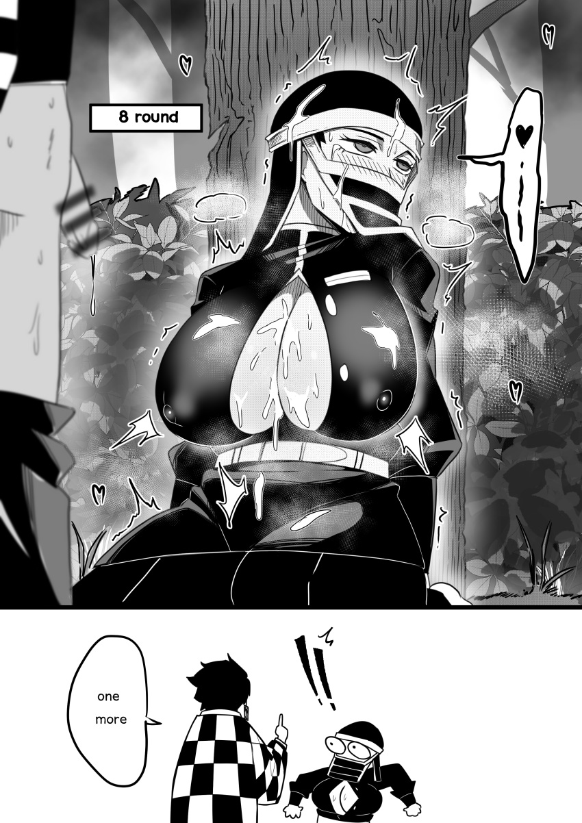 Rule 34 Big Breasts Black And White Black Clothing Blush Breast Grab