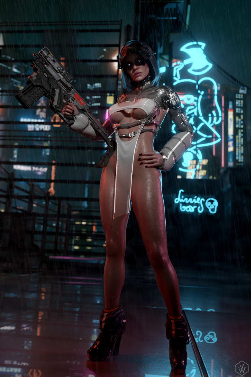 Rule 34 1girls 3d Bare Legs Bare Thighs Cyberpunk 2077 Female Gun 5119