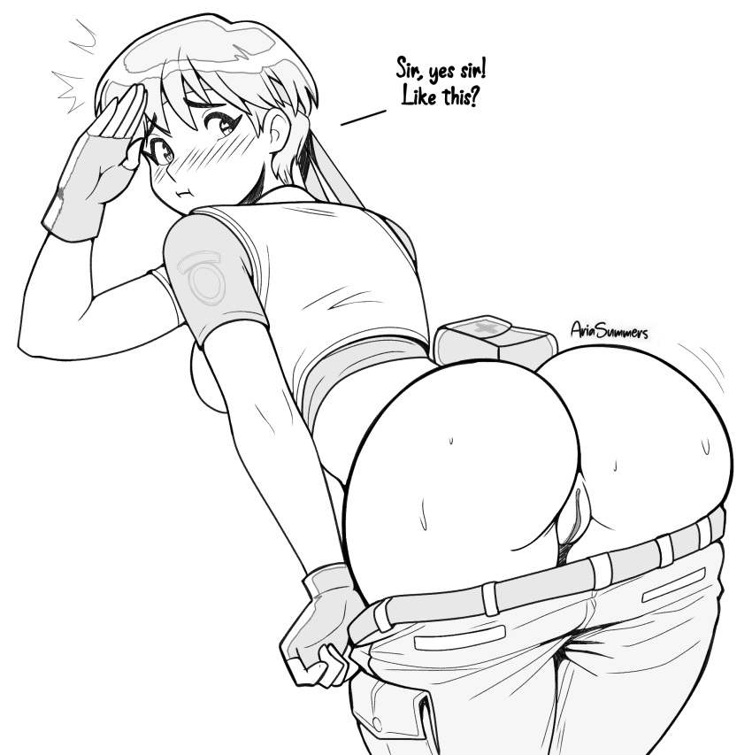 Rule 34 Ariasummers Ass Ass Focus Blush Capcom Exposed Ass Exposed Pussy Female Gloves