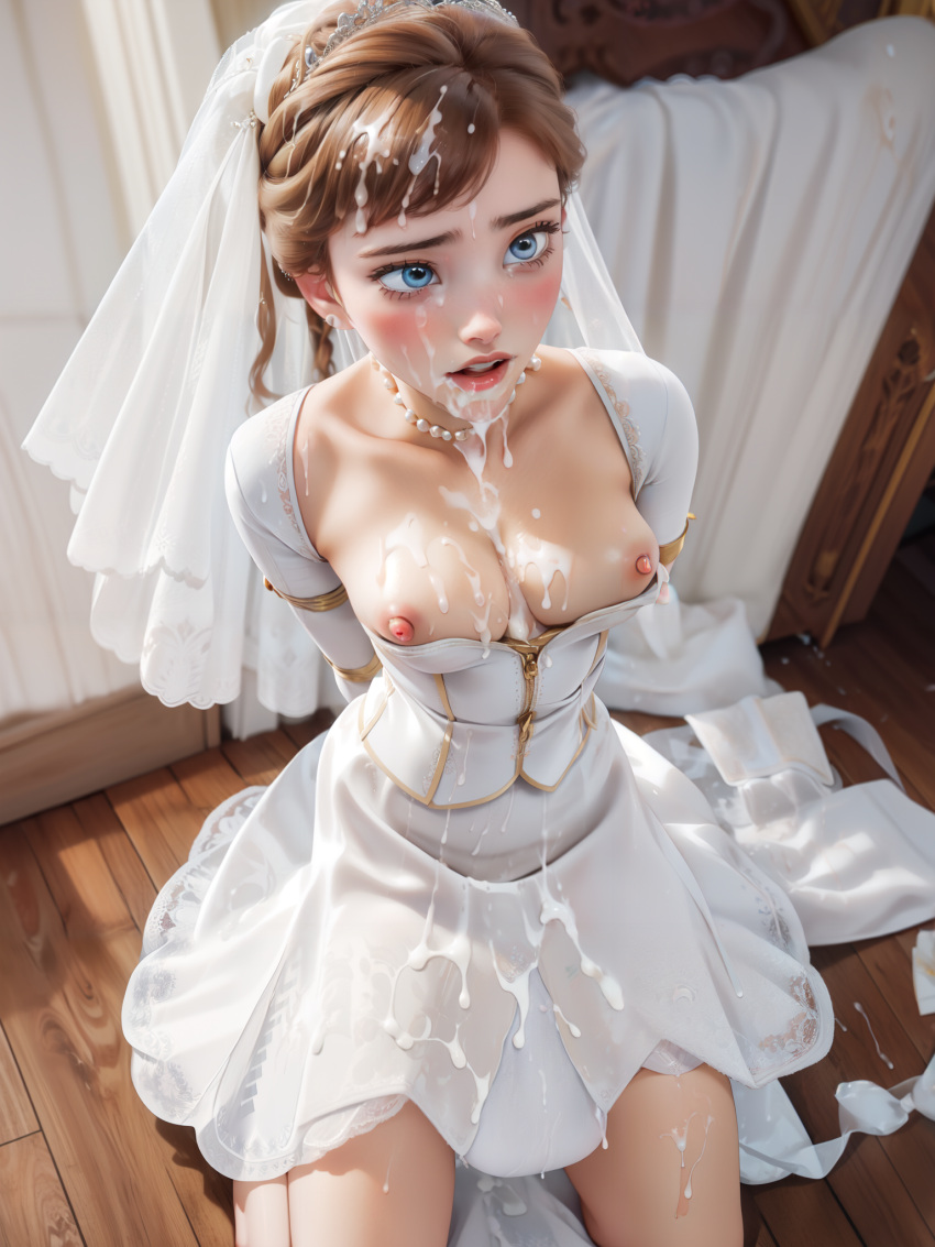 Rule 34 After Fellatio Ai Generated Anna Frozen Breasts Bridal Tiara Bridal Veil Bride